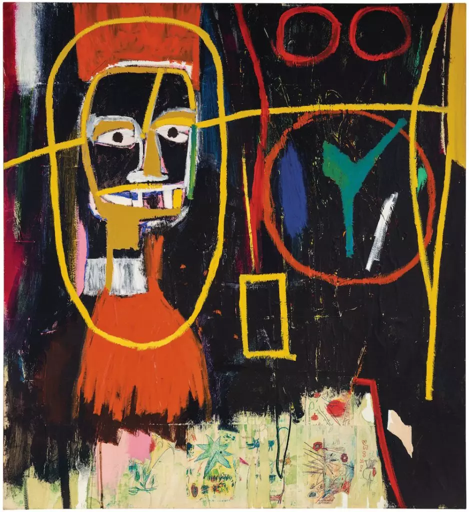 Jean-Michel Basquiat, starodavni znanstvenik (1984). Slika z dovoljenjem Phillips in Poly Auction.