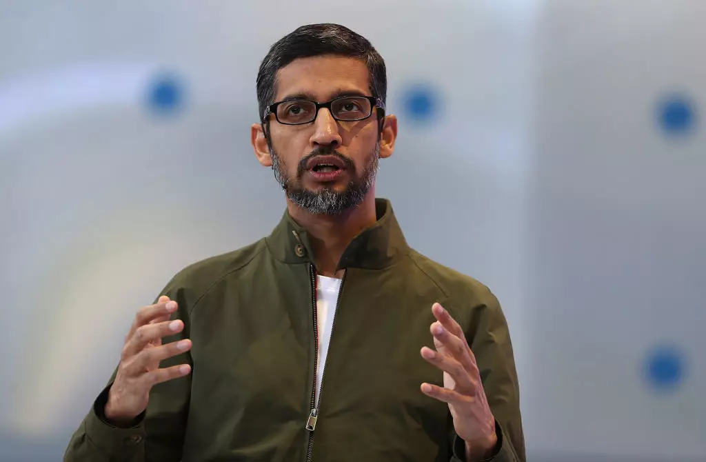 CEO i Alphabet Sundar Pichai në Konferencën e Zhvilluesve të Google në 2018. Foto nga Justin Sullivan/Getty Images.