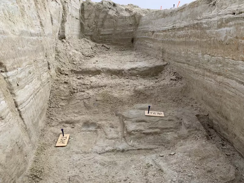 Jejak kaki manusia tertua di Amerika Utara, ditemukan di White Sands National Park di New Mexico. Foto milik National Park Service/U.S. Survei Geologi/Bournemouth University, Inggris Raya