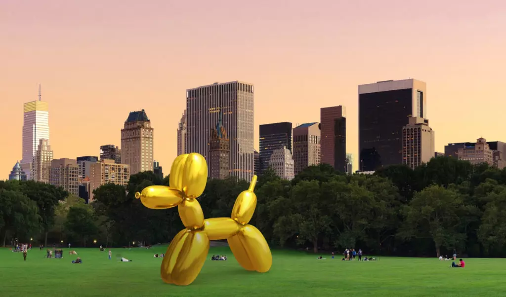 Jeff Koons संग Snapchat को सहयोग। Snapchat मार्फत जोनाह ग्रान्टको स्क्रिनसट सौजन्य।