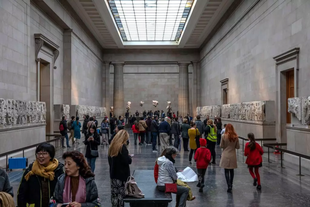 Ntu ntawm Parthenon Marbles ntawm Lub Tsev khaws puav pheej British. Yees duab: Dan Kitwood / Getty Images.