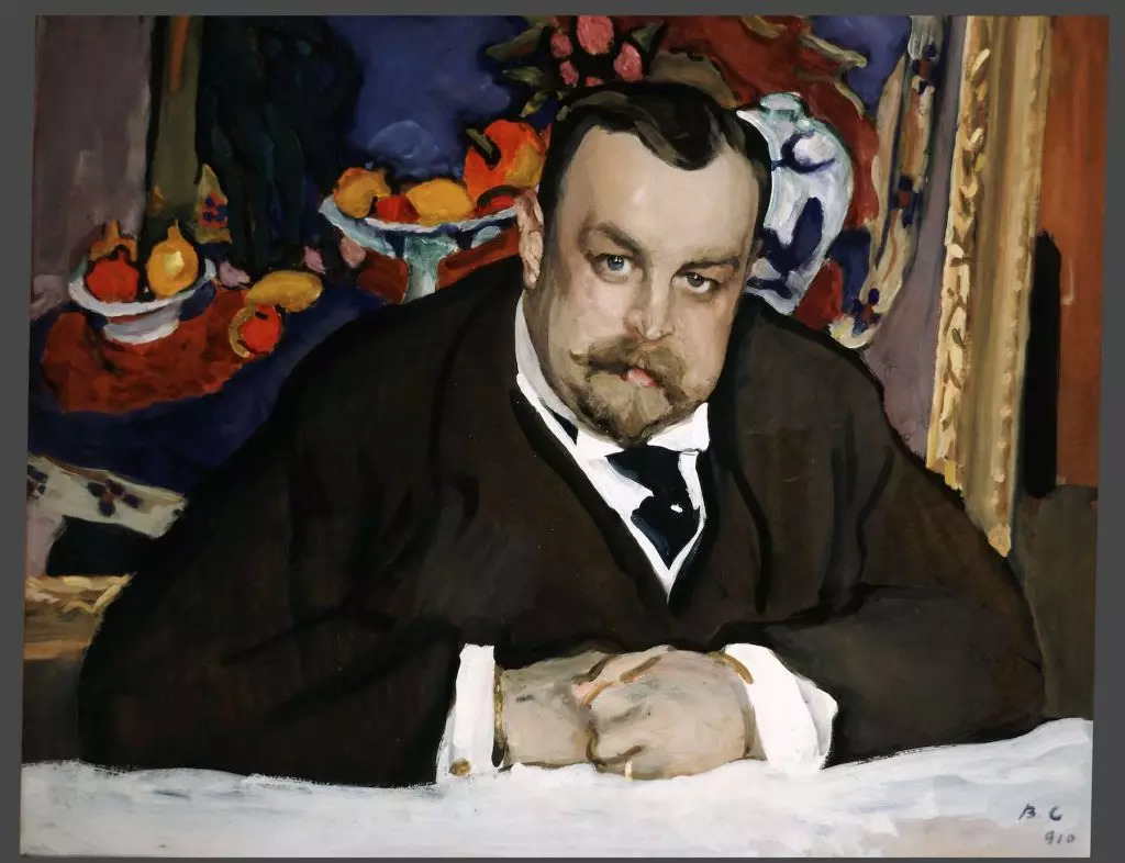 Valentin Serov, Portrait du collectionneur de la peinture moderne russe et francaise Ivan Abramovitch Morozov, Moscou (1910). State Tretyakov Gallery, Moscow. Site n'ikike nke Fondation Louis Vuitton, Paris.