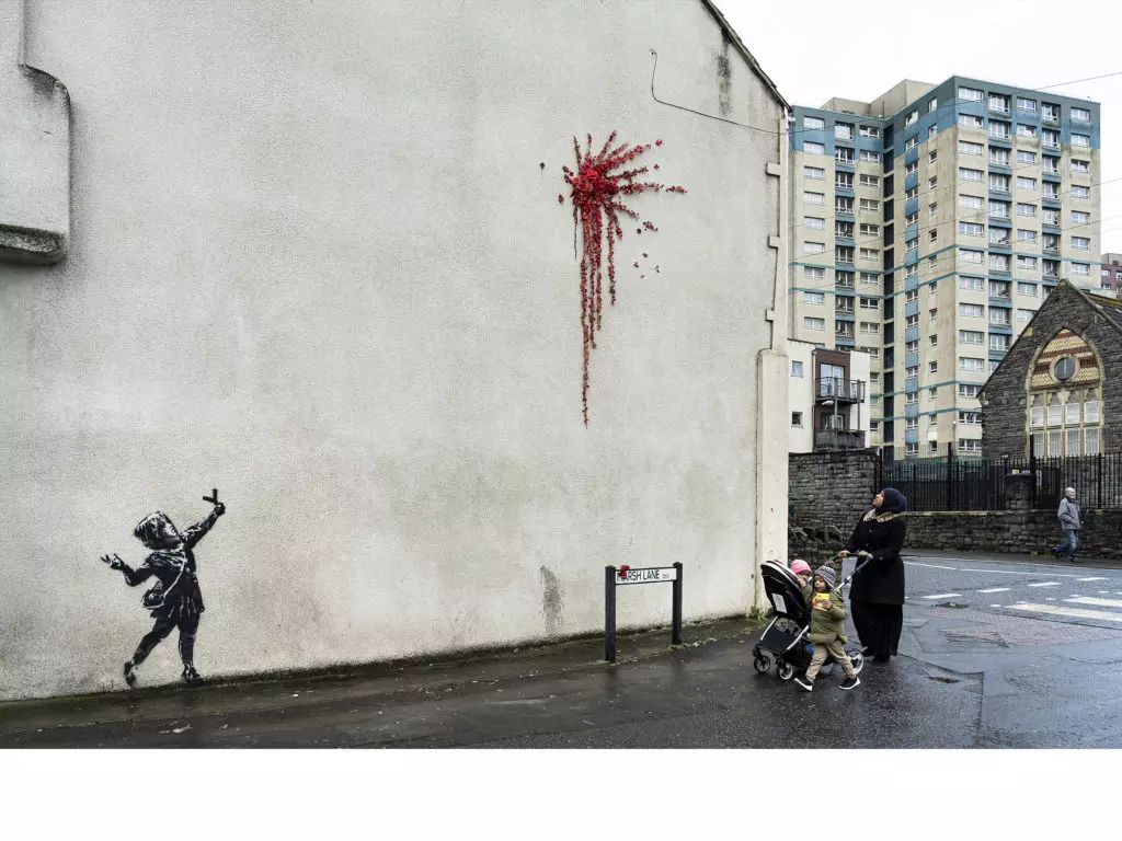 Ang pinakabagong gawa ni Banksy sa Bristol, England. Sa kagandahang-loob ni Banksy.