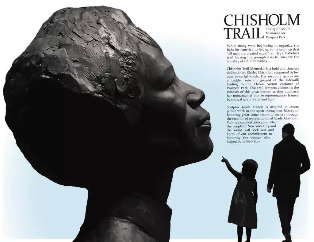 Tanda Francis' Vorschlag für das Denkmal von Shirley Chisholm. Rendering mit freundlicher Genehmigung von She Built NYC.