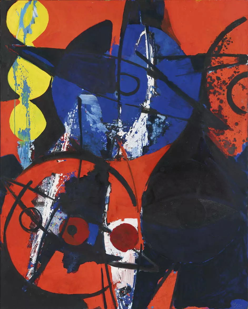 Ernst Wilhelm Nay Blaufeuer, (1964). Sa kagandahang-loob ng Aurel Scheibler, Berlin.