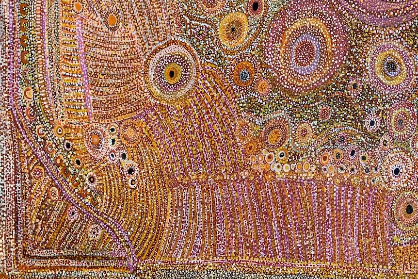 Eva Nagomarra, Kukatja Ngurra (2020). Tarin Warlayirti Arts - Balgo. Hakkin mallakar hoto South Australian Museum, Adelaide..