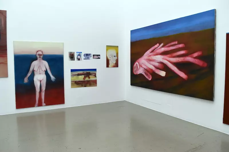 Paintings los ntawm Miriam Cahn. Duab: Ben Davis.