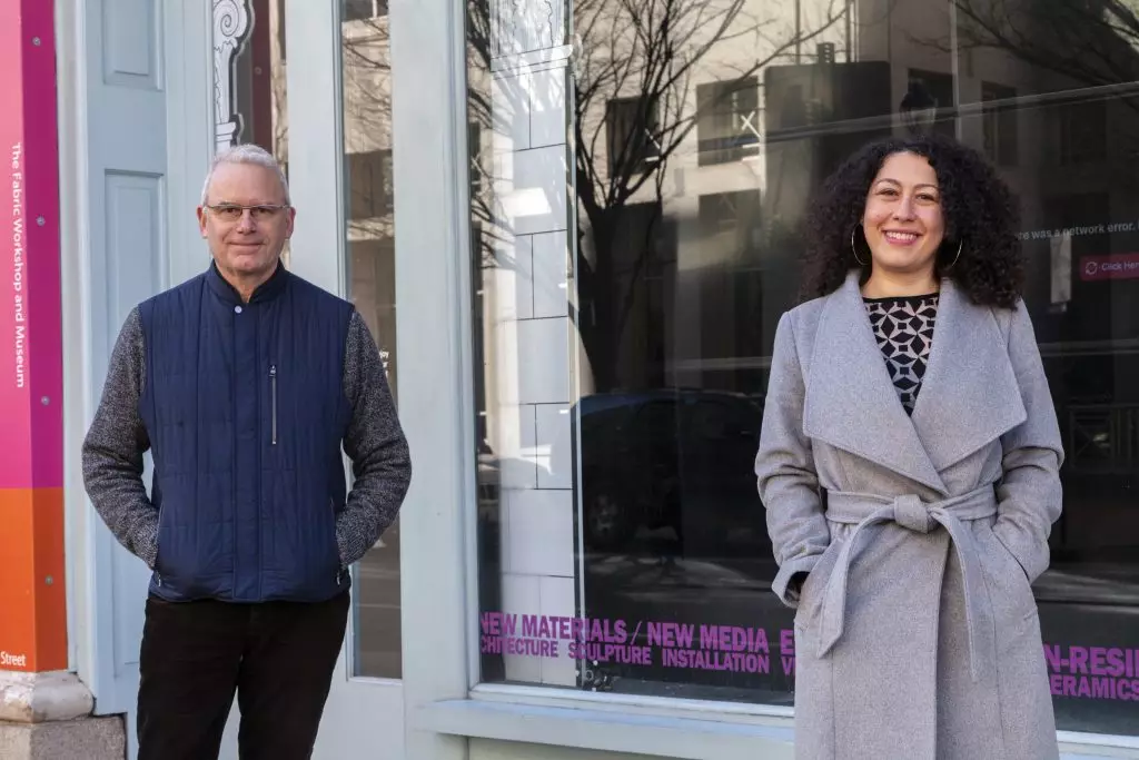 Harry Philbrick of Philadelphia Contemporary and Christina Vassallo of the Fabric Workshop and Museum. Photo: Carlos Avendaño.