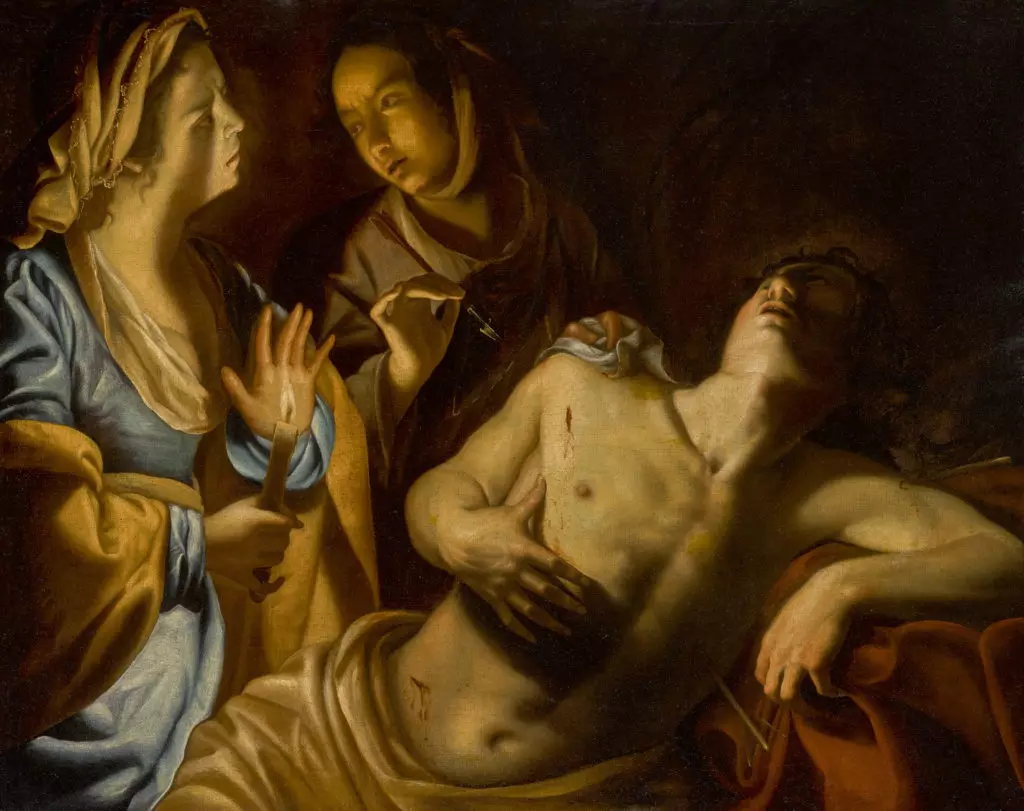 Artemisia Gentileschi, Saint Sebastian Diurus dening Irene. Taksiran $400.000–600.000. Sotheby's New York.