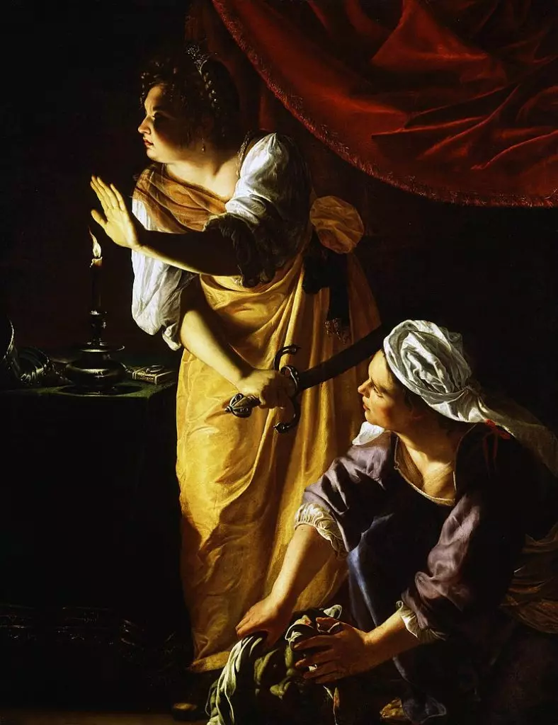 Artemisia Gentileschi, Judith සහ ඇයගේ සේවිකාව. Detroit කලා ආයතනයේ අනුග්රහයෙනි.