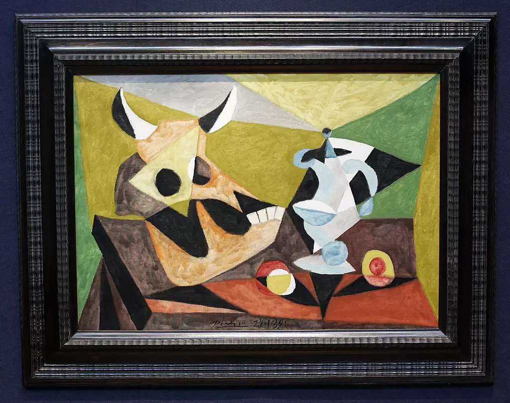 Picasso's Nature Morte au Crane de Taureau (1939). Ata: Shaun Curry/AFP/Getty Images.