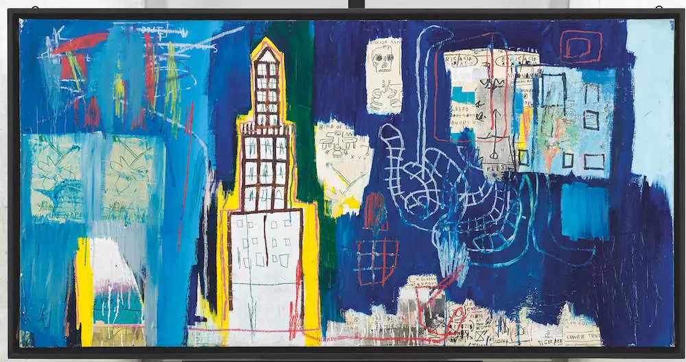 Jean-Michel Basquiat, Justcome Suit (1983). රූපය Sotheby's අනුග්‍රහයෙනි.