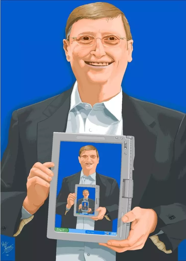 Pat Hines hat dieses endlose Porträt von Bill Gates mit MS Paint erstellt. Mit freundlicher Genehmigung von Pat Hines.