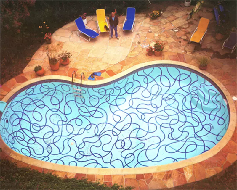 Lukisan David Hockney untuk kolam renang di Hollywood's Roosevelt Hotel, 1988