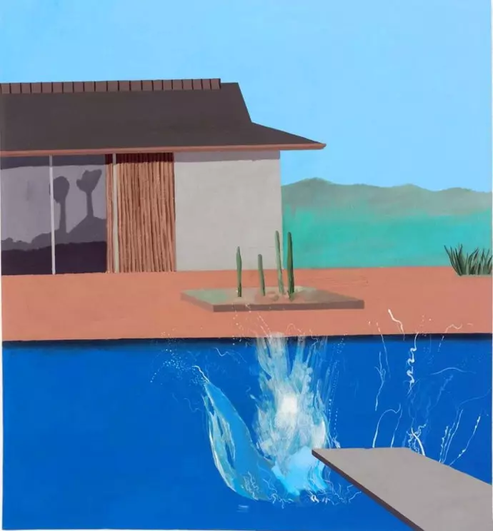 David Hockney, Splash (1966). Me mirësjellje të Sotheby's London.