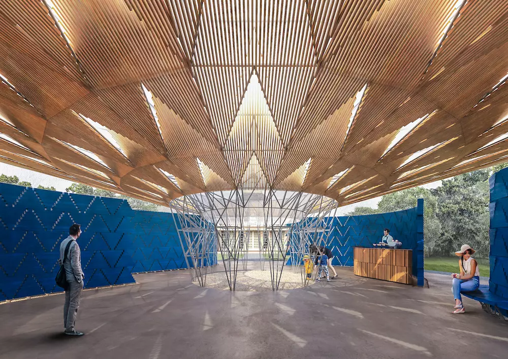 Serpentine Pavilion Interior 2017, Noforonin'i Francis Kéré, Design Render, ©Kéré Architecture