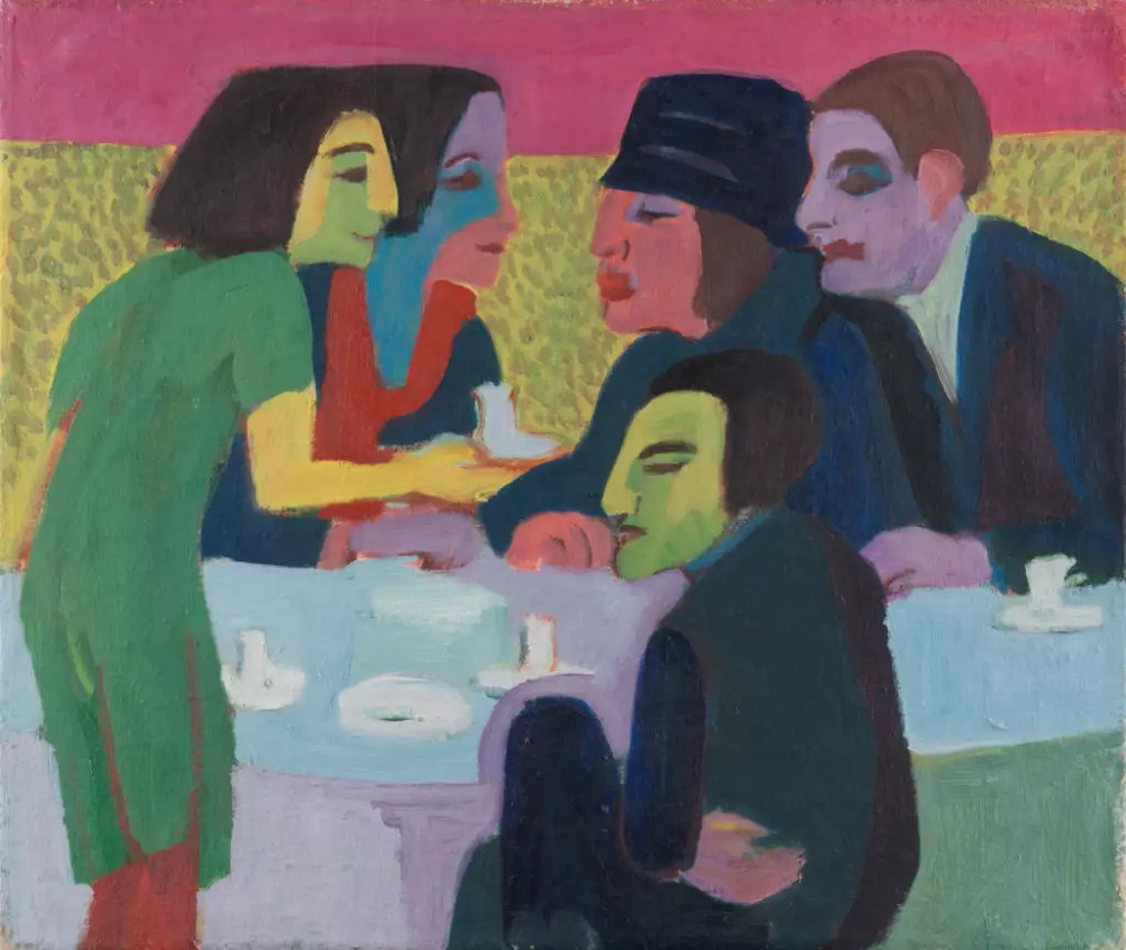 Ernst Ludwig Kirchner Szene im Café (ca. 1926). ڦوٽو: درٻار اسٽيڊيل ميوزيم، فرينڪفرٽ.