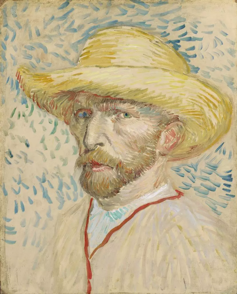 Vincent van Gogh, (1853 - 1890), Self-Portrait with Straw Hat, Lúnasa - Meán Fómhair 1887, Músaem Van Gogh, Amstardam (Vincent van Gogh Foundation)