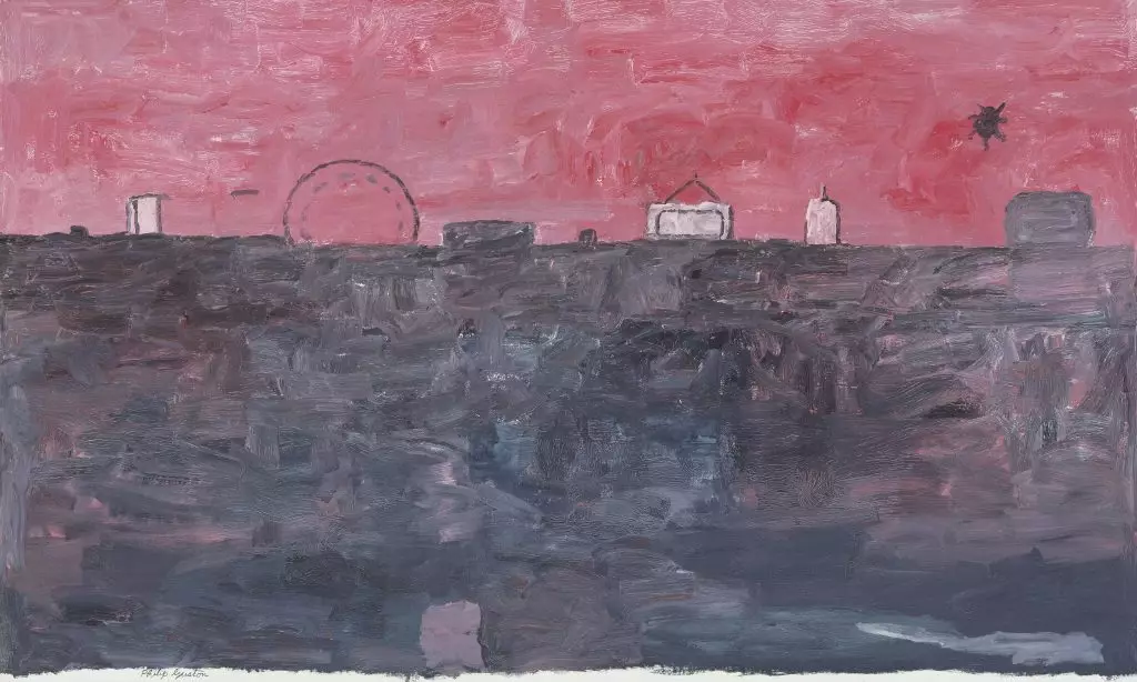 Philip Guston, La Diluvo (1969). © La Biendomo de Philip Guston. Ĝentileco de Hauser & Wirth kaj la Muzeo de Belartoj, Boston.