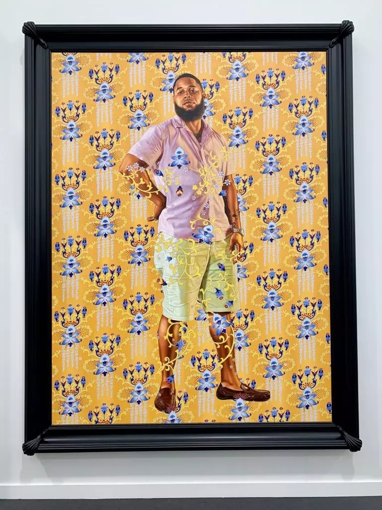 Kehinde Wiley, Charles I (2018) fan Roberts Projects at Frieze New York 2019. Photo by Sarah Cascone.