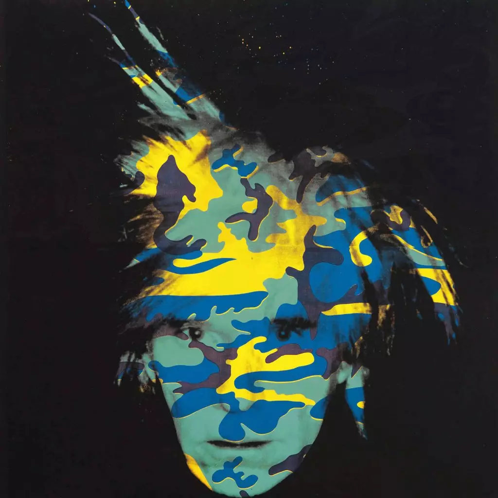 Endi Uorxol, avtoportret (1986). Rasm Sotheby's tomonidan taqdim etilgan.