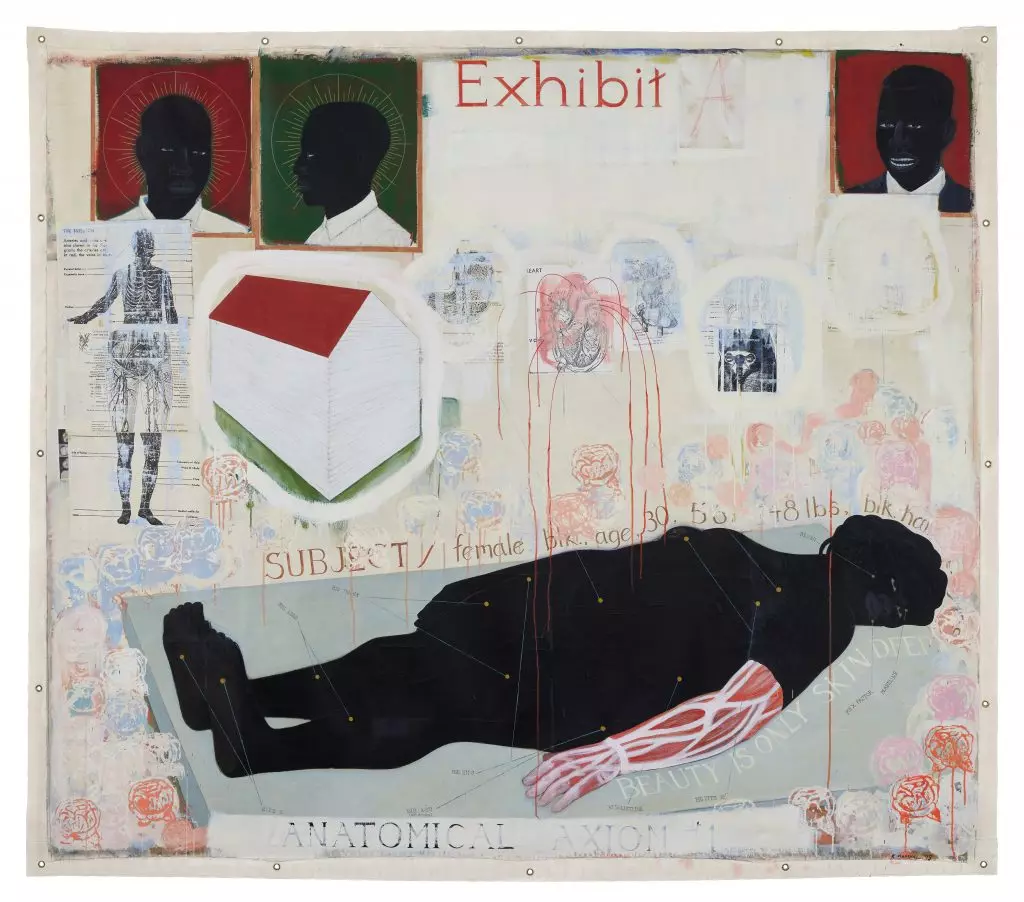 Kerry James Marshall, Runako Akaongororwa (1993). Mufananidzo unofadza Sotheby's.