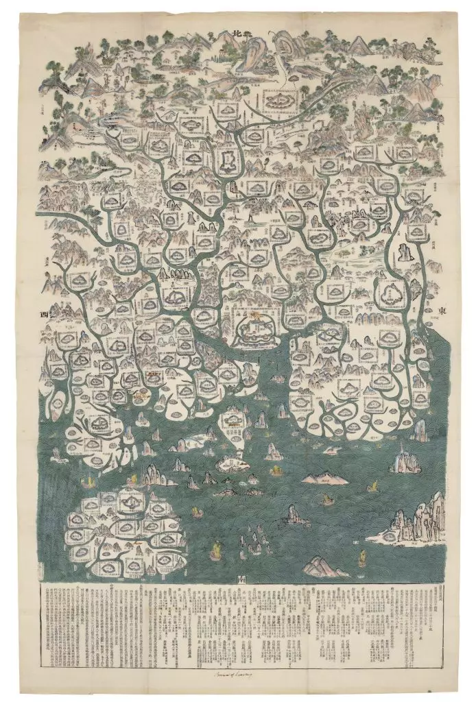 Kart over Canton Province. Chinese School, 1739. Bilde med tillatelse fra Christie's.