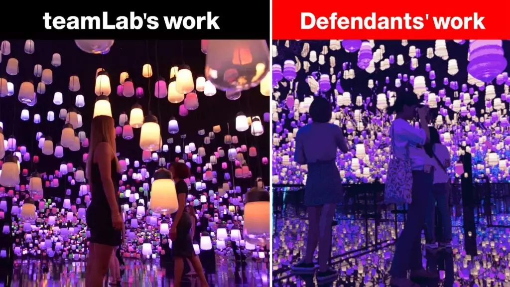 práce teamLab spolu s prací TEAMLAB BORDERLESS. S laskavým svolením galerie Pace