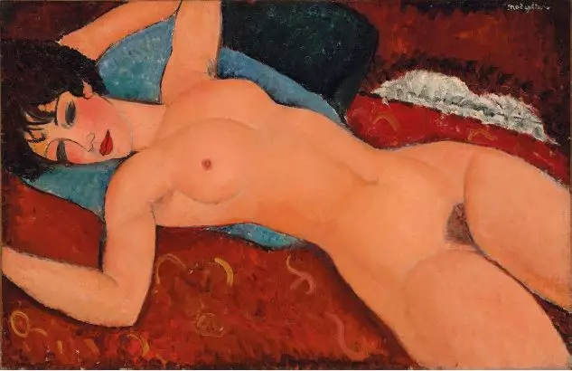 Amedeo Modigliani, Nu couché, 1917–18. Atas perkenan Christie's New York.