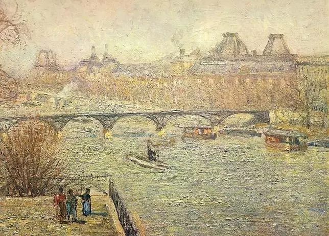 Camille Pissarro La Seine vue du Pont-Neuf, au fond le Louvre (1902) ถูกพบในคอลเล็กชั่นของ Gurlitt และถูกกำหนดให้เป็นพวกนาซีปล้น ภาพ: Kunstmuseum Bern ผ่าน bundesregierung.de