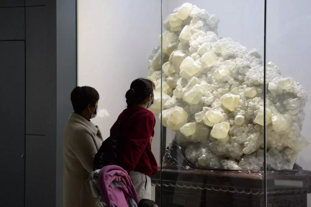 The Anhui Geological Museum in Hefei, China, reopened on March 27 to visitors with reservations. The museum limited attendance to fewer than 1,000 visitors per day. (Photo by Huang Bohan/Xinhua via Getty) (Xinhua/Huang Bohan via Getty Images)