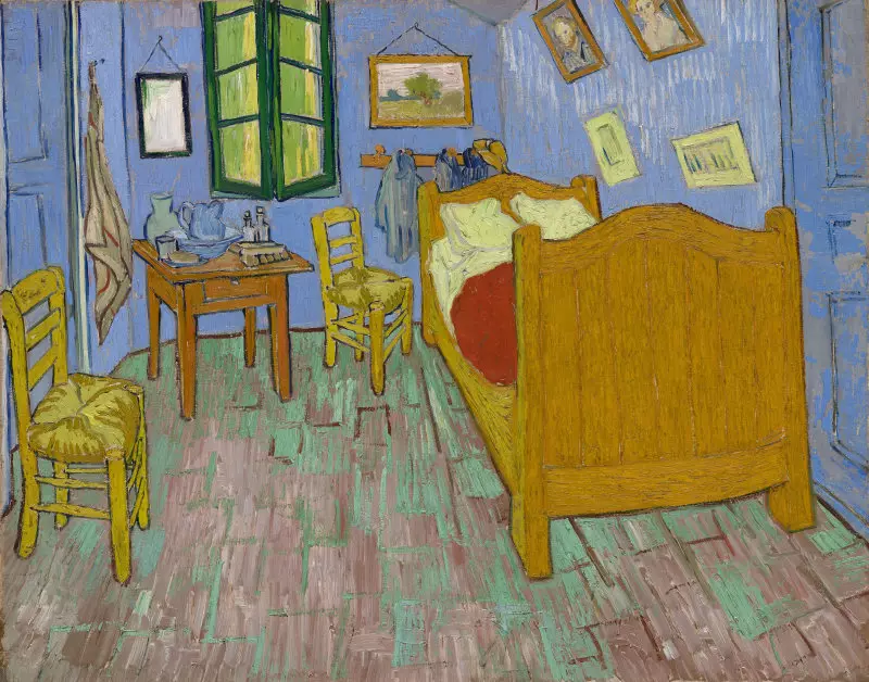 Vincent van Gogh, Das Schlafzimmer (1889). Foto mit freundlicher Genehmigung des Art Institute of Chicago.