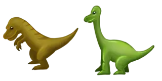 T-Rex en Sauropod emoji. Mei tank oan Emojipedia.