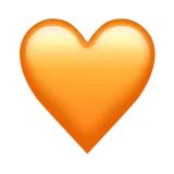 Emoji coeur orange. Avec l'aimable autorisation d'Emojipedia.