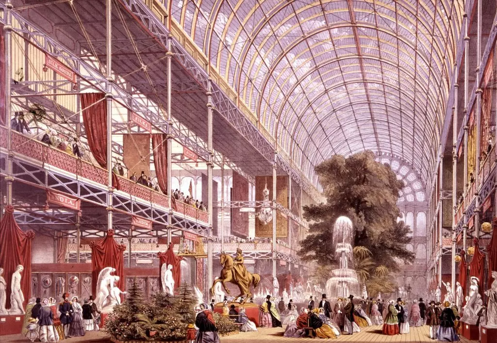 Crystal Palace (yksityiskohta), 1851, Englanti, Lontoo, Victoria and Albert Museum, . (Kuva: Photo12/Universal Images Group Getty Imagesin kautta)