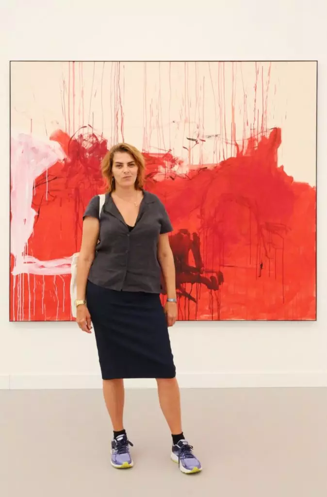 Künstlerin Tracey Emin auf der Frieze New York 20178. Foto: Henri Neuendorf.