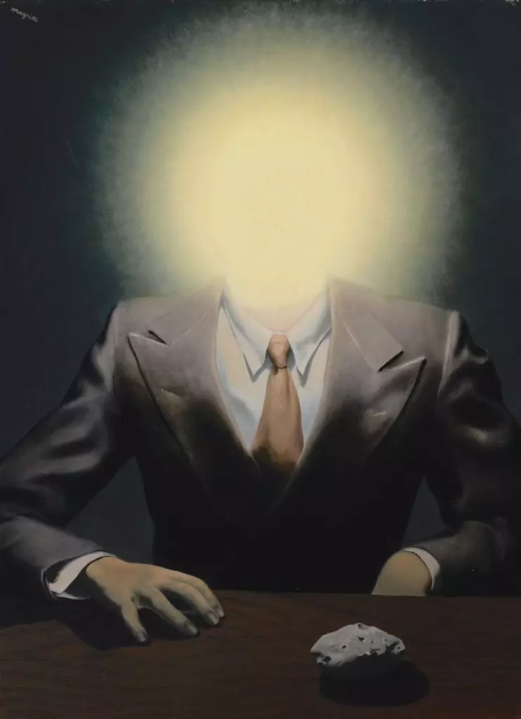 Rene Magritte, Le Principe du Plaisir (1937). Gambar kahadean Sotheby's.