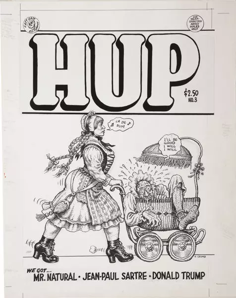 R. Crumb Hup #3 ปกต้นฉบับงานศิลปะ (1989) ภาพ: ได้รับความอนุเคราะห์จากการประมูลมรดก