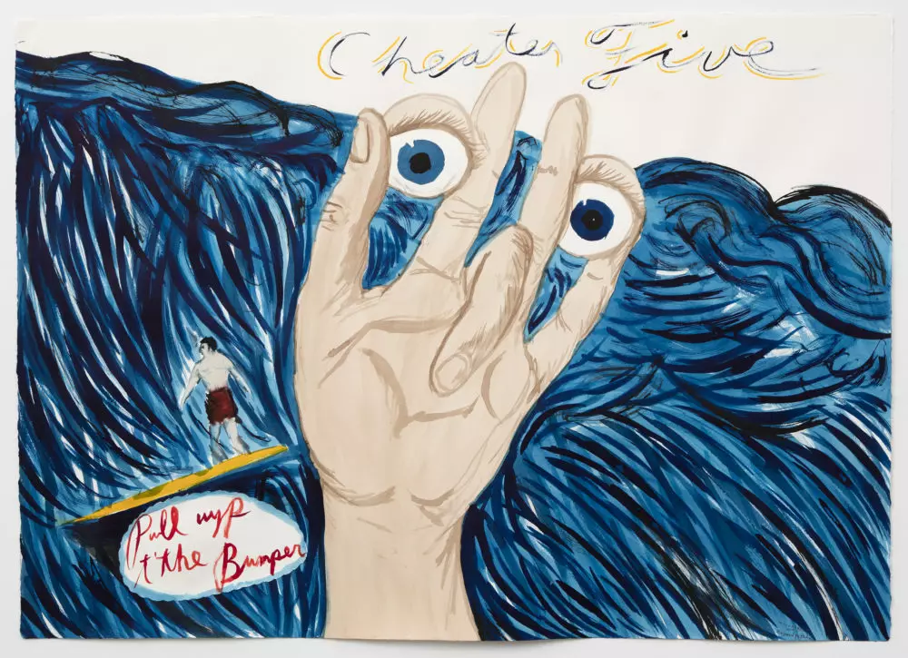 Marcel Dzama og Raymond Pettibon Cheaters fimm (2016). Mynd með leyfi David Zwirner