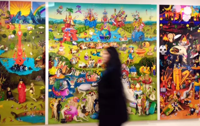 Carla Gannis, The Garden of Emoji Delights. Photo: Sarah Cascone.