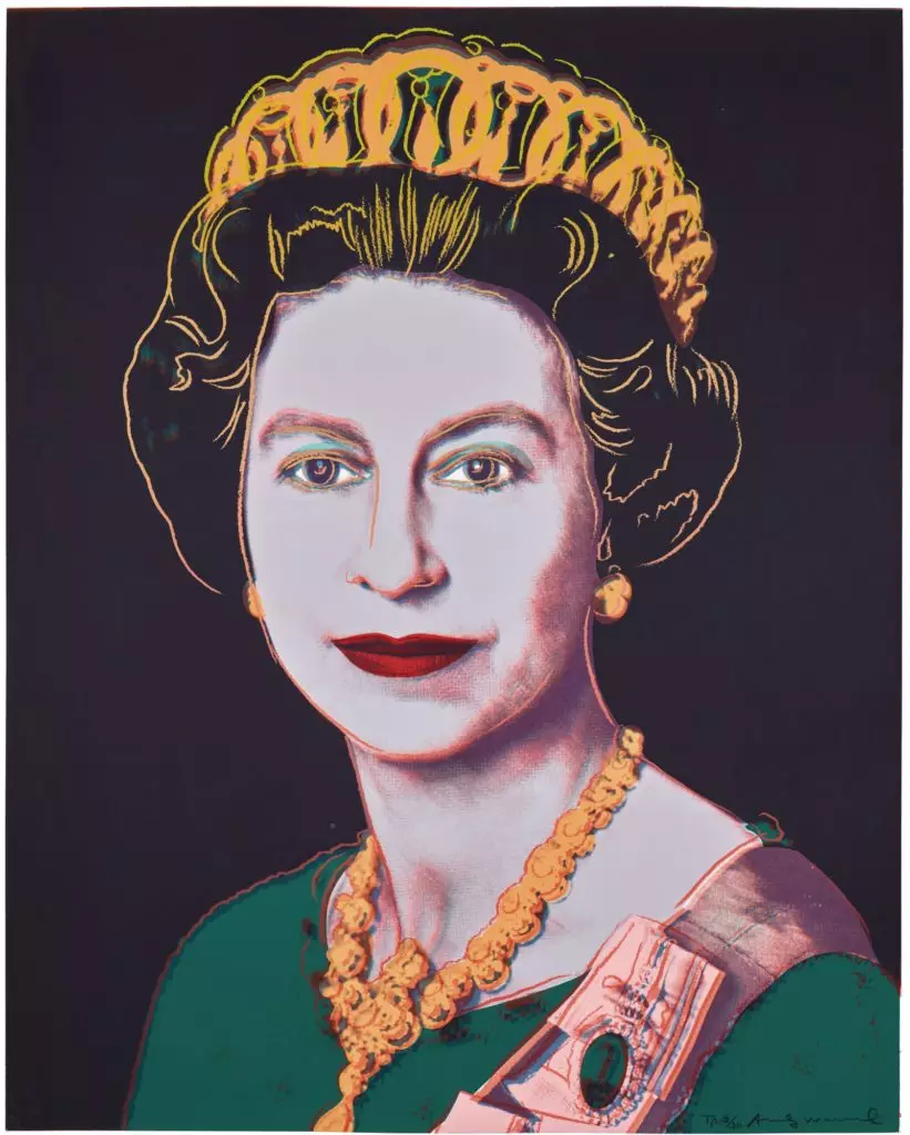 Angela Gulbenkian providenciou a venda desta gravura de Andy Warhol Rainha Elizabeth II, mas nunca entregou o pagamento ao proprietário original. Cortesia de Art Recovery International.