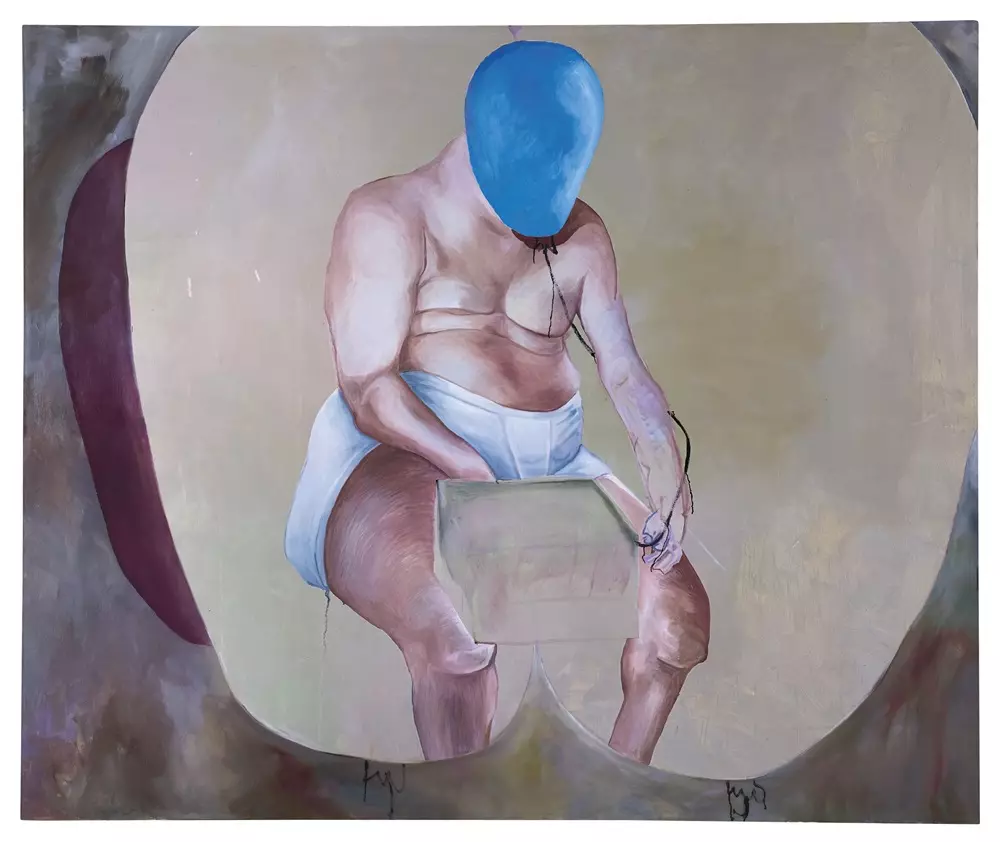 Martin Kippenberger (1953-1997) Żejt bla titolu fuq tila 79 3/8 x 95¼ pulzieri (201.5 x 242 cm.) Mibbugħ fl-1988.