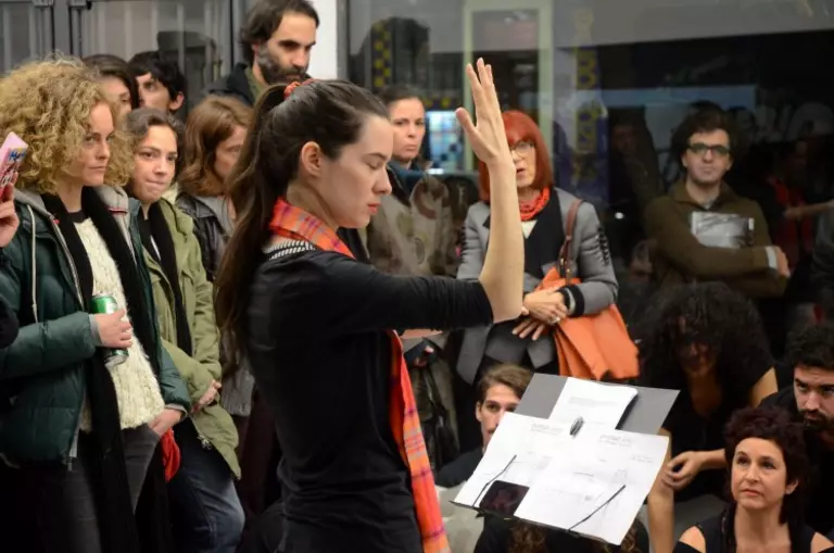 Performance musicale informée (2015). Avec l'aimable autorisation de la galerie Nora Fisch.