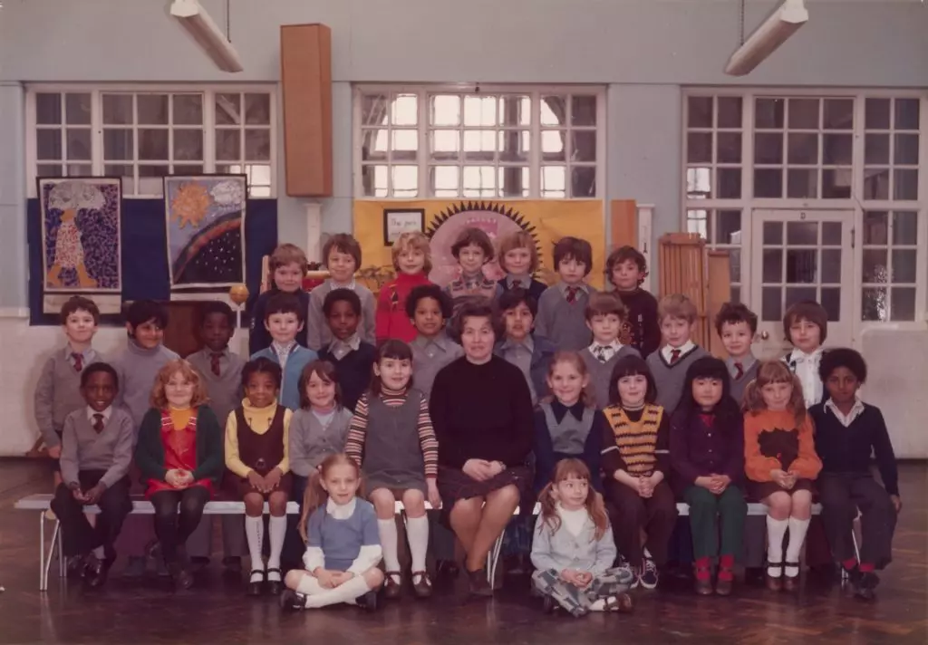 Steve McQueen Taun 3 kelas di Little Ealing Primary School, 1977.