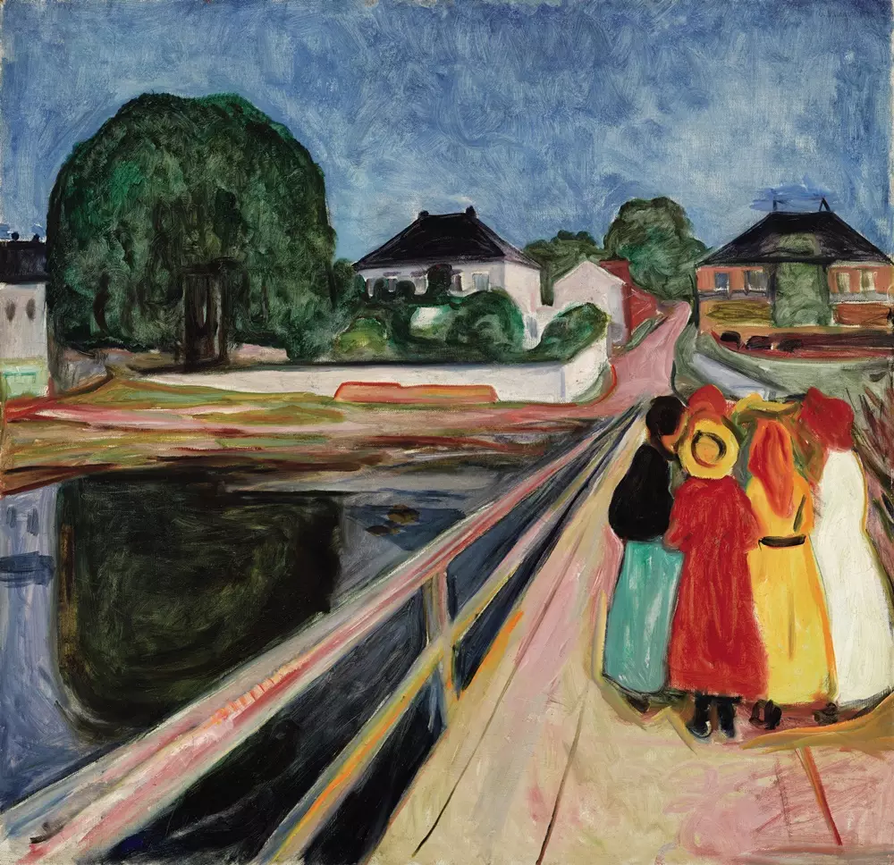 Edvard Munch, Djevojke na mostu (1902.). Uz dopuštenje Sotheby'sa.