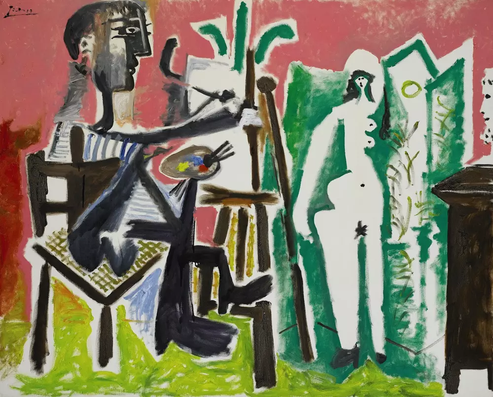 Pablo Picasso, Le Peintre et son modèle (1963.) Uz dopuštenje Sotheby'sa.