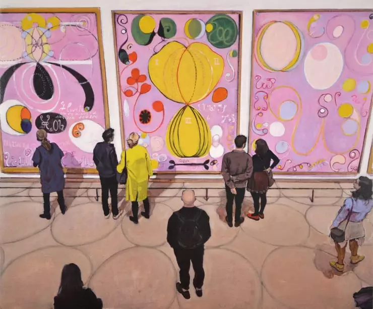 Joe Fig, Hilma af Klint: The Ten Largest, Adulthood #6, 7 & 8/Guggenheim (2019). Fotografie prin amabilitatea lui Cristin Tierney.