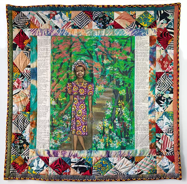 Faith Ringgold, Selimut Kehidupan Maya (1989), dari koleksi Maya Angelou. Perkiraan pra-penjualan adalah $ 150.000–250.000. Foto: milik Galeri Lelang Swann.