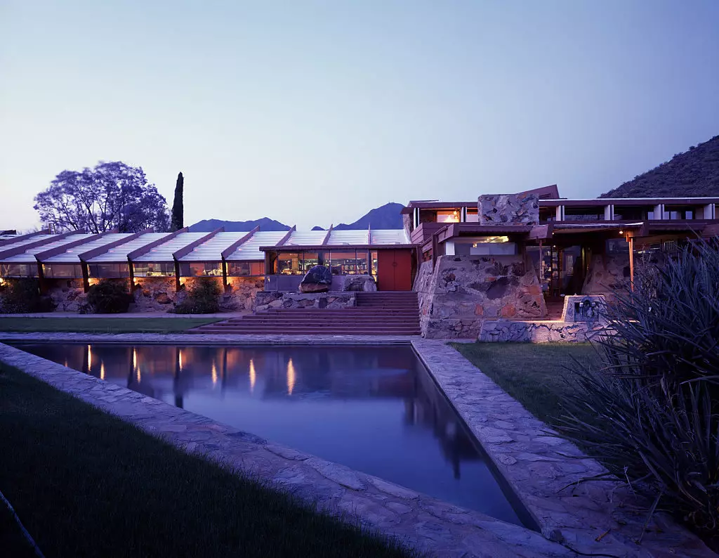 Taliesin West ของ Frank Lloyd Wright บ้านในฤดูหนาวและโรงเรียนสอนสถาปัตยกรรมในเมือง Scottsdale รัฐแอริโซนา ภาพ: Carol M. Highsmith / Buyenlarge / Getty Images