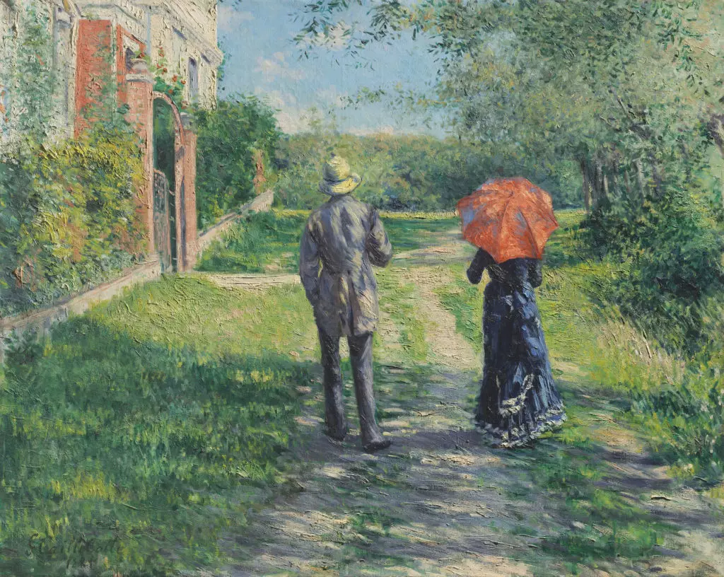 Gustave Caillebotte's Chemin montant, 1881, sprzedany za rekordową sumę 22 079 469 dolarów. Zdjęcie dzięki uprzejmości Christie's.